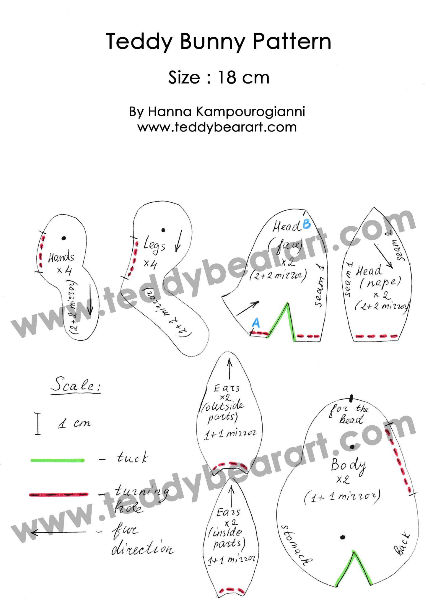 Free Jointed Teddy Bunny Pattern Tutorial - Teddy Bear Art