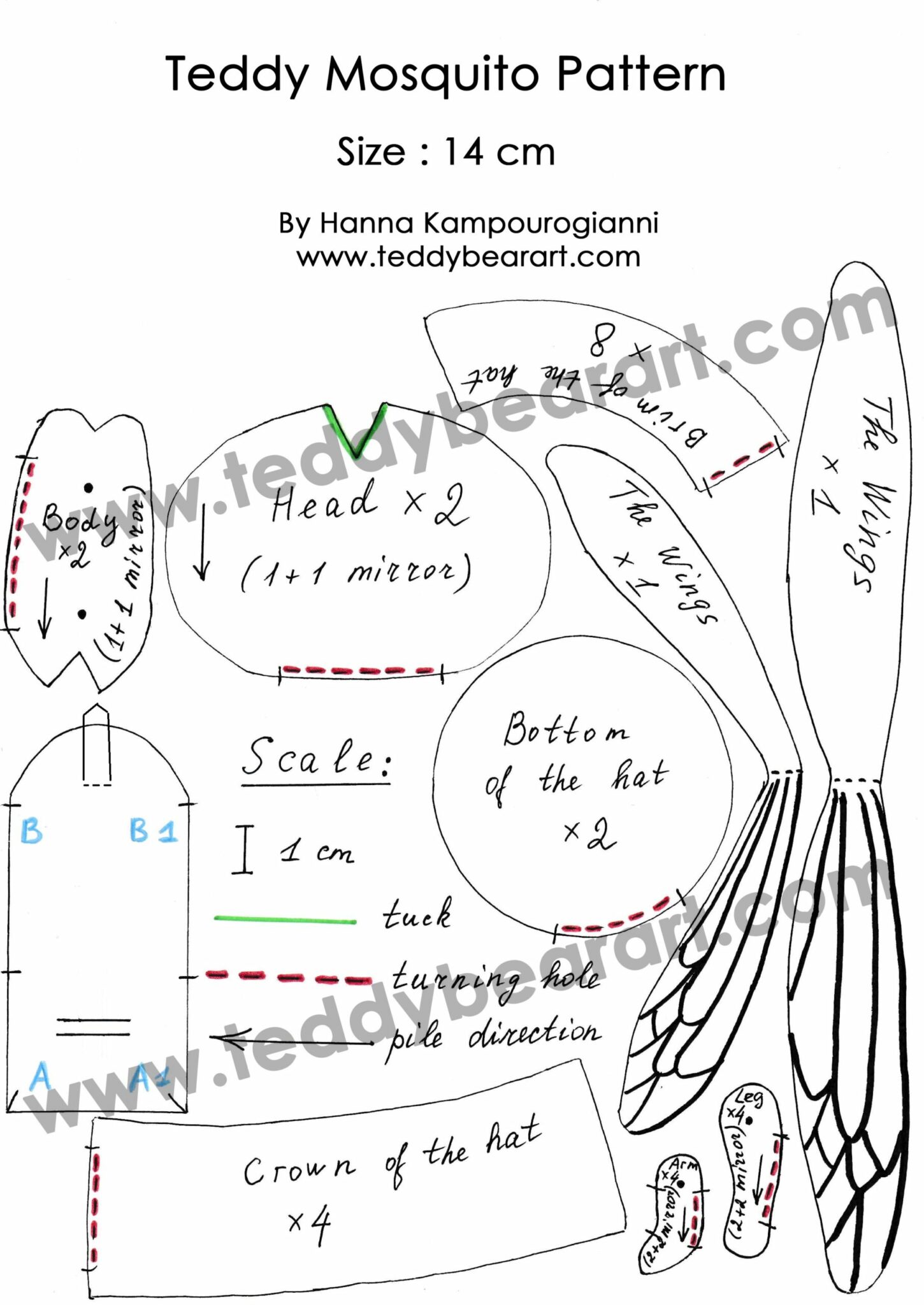 Free Mosquito Plush Sewing Pattern & Tutorial - Teddy Bear Art