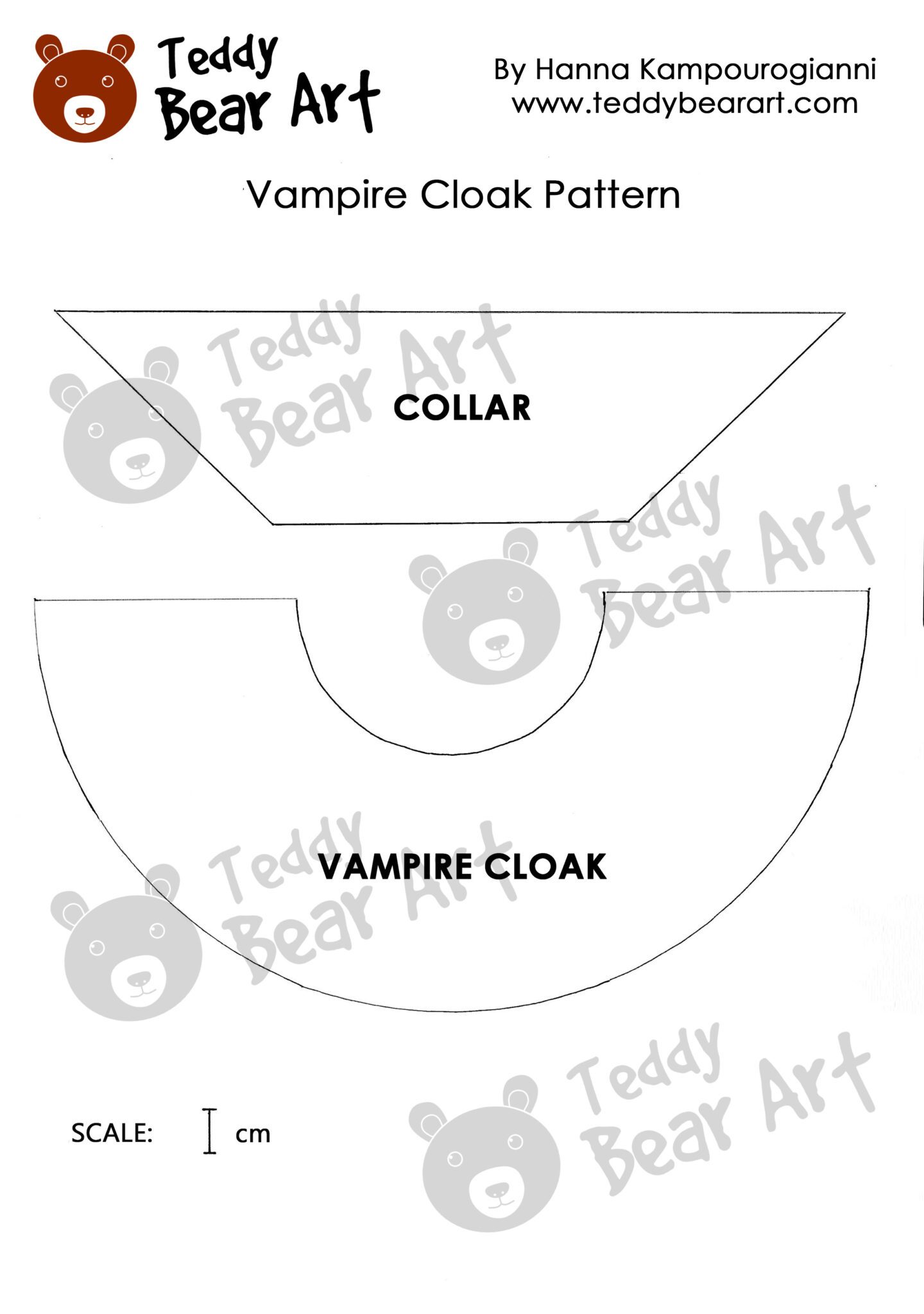 DIY Vampire Cloak Pattern for Your Stuffed Friends - Teddy Bear Art