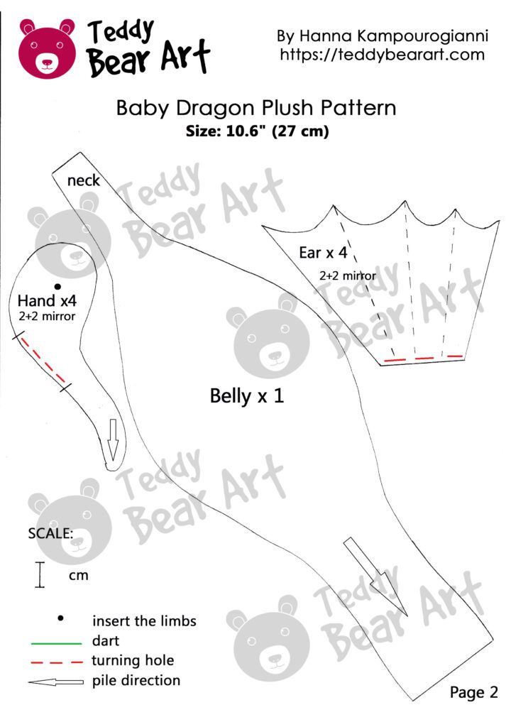 Free Baby Dragon Plush Pattern and Guide - Teddy Bear Art