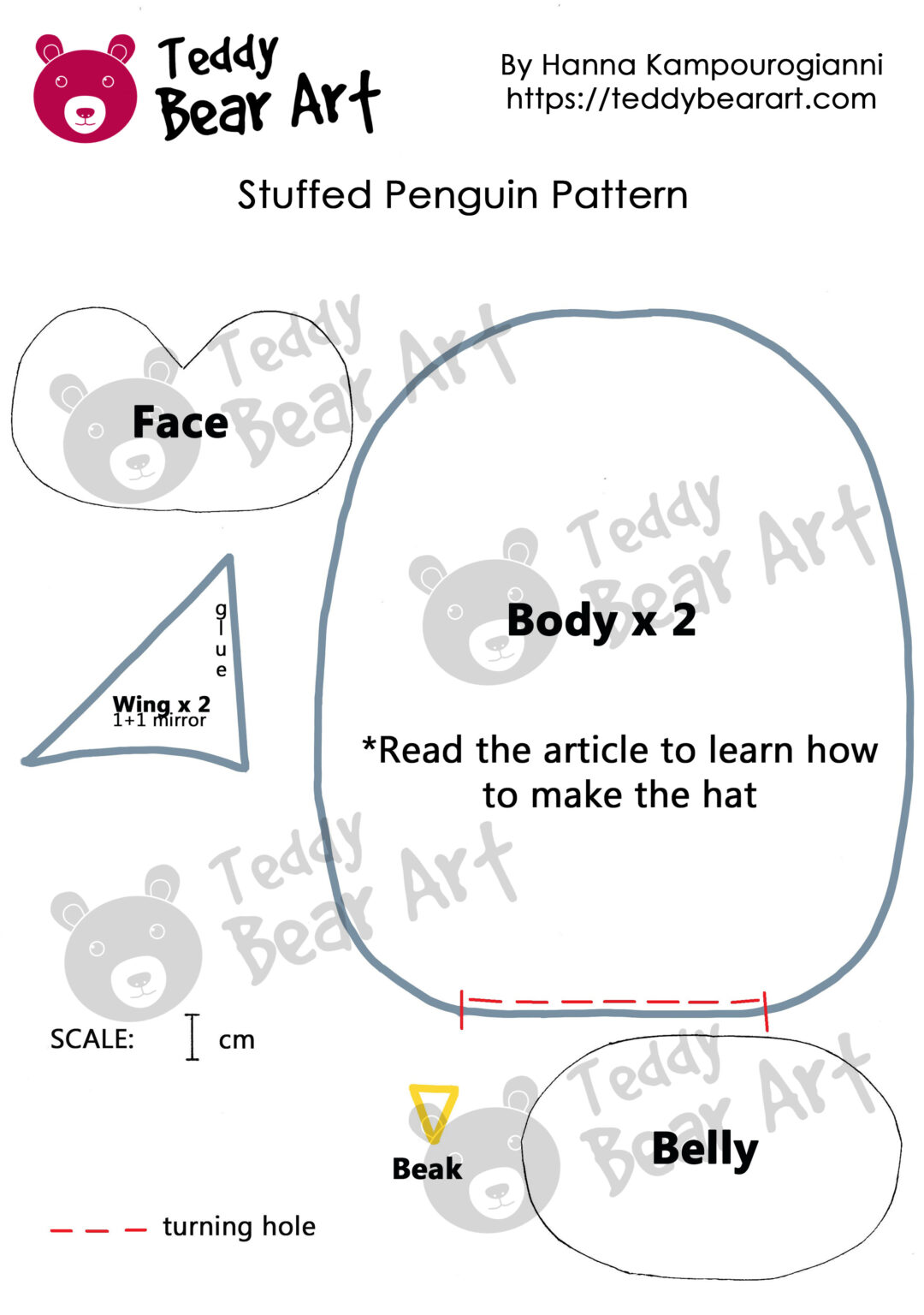 5 Easy Stuffed Animal Sewing Patterns with Free Templates - Teddy Bear Art