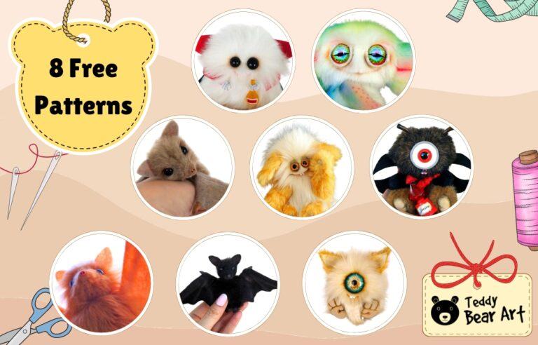 8 Free Halloween Sewing Patterns for Stuffed Animals: Bats and Critters ...