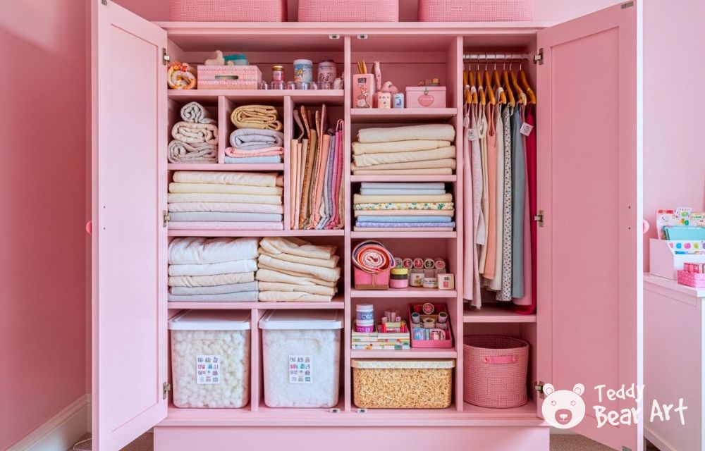 Craft Storage Cabinet Ideas - Teddy Bear Art