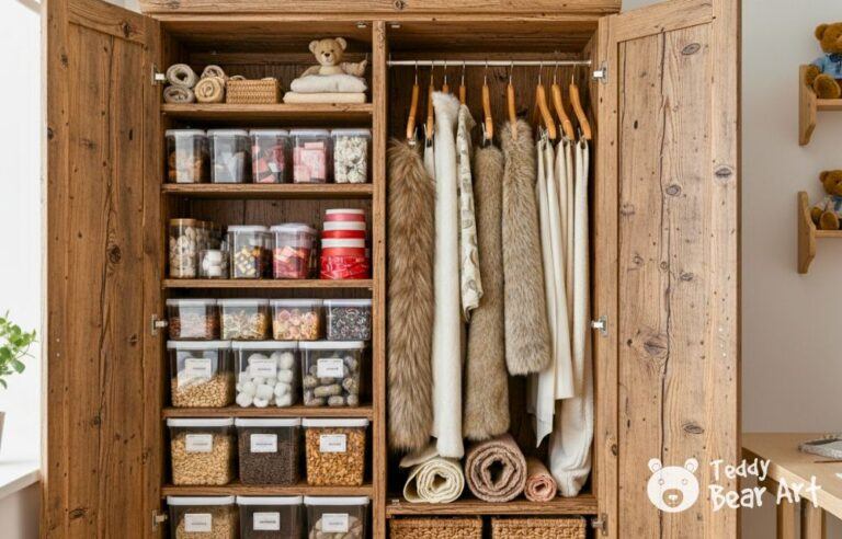 Craft Storage Cabinet Ideas - Teddy Bear Art