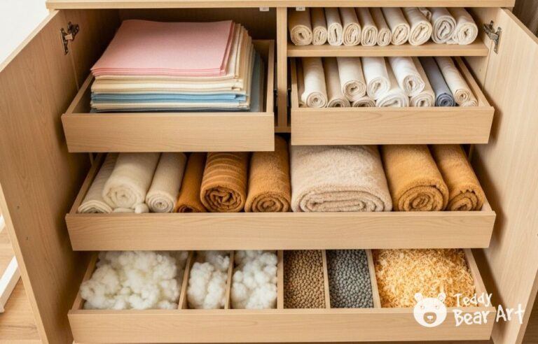 Craft Storage Cabinet Ideas - Teddy Bear Art