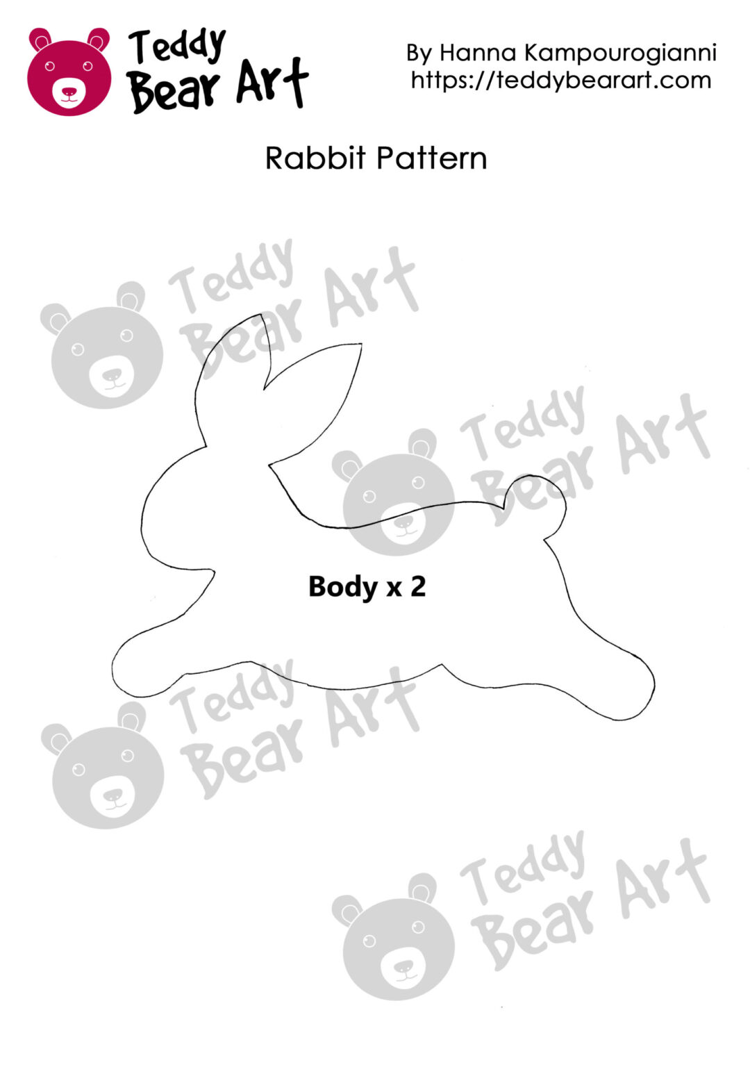 Easy Felt Rabbit Sewing Patterns - Teddy Bear Art