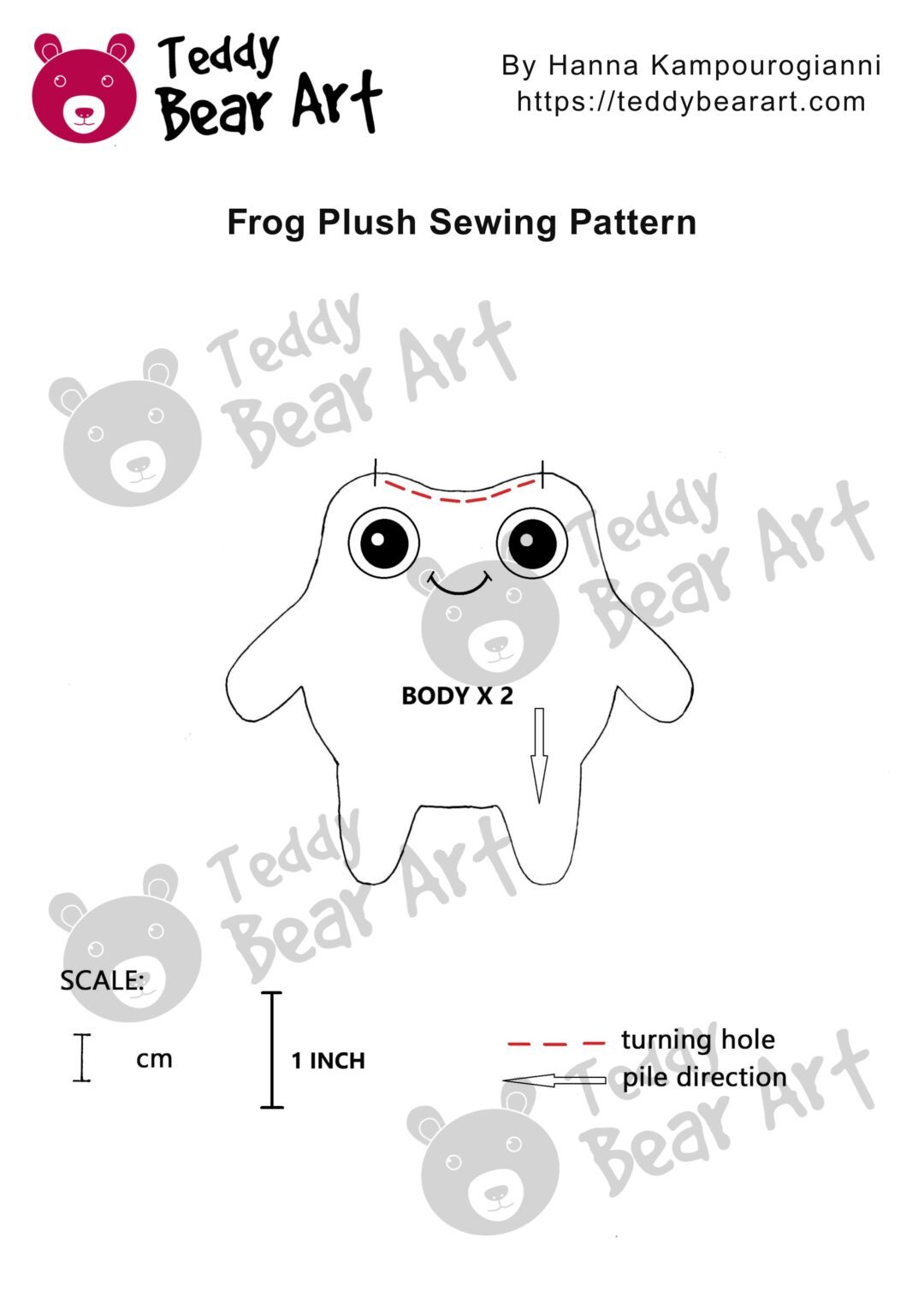Free Frog Plush Sewing Pattern with an Easy Tutorial - Teddy Bear Art