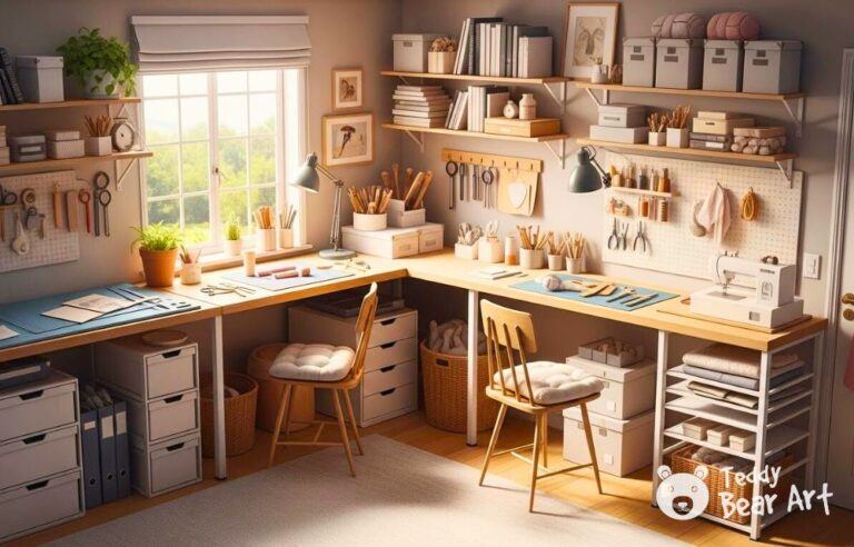 How to Organize a Small Craft Room - Teddy Bear Art