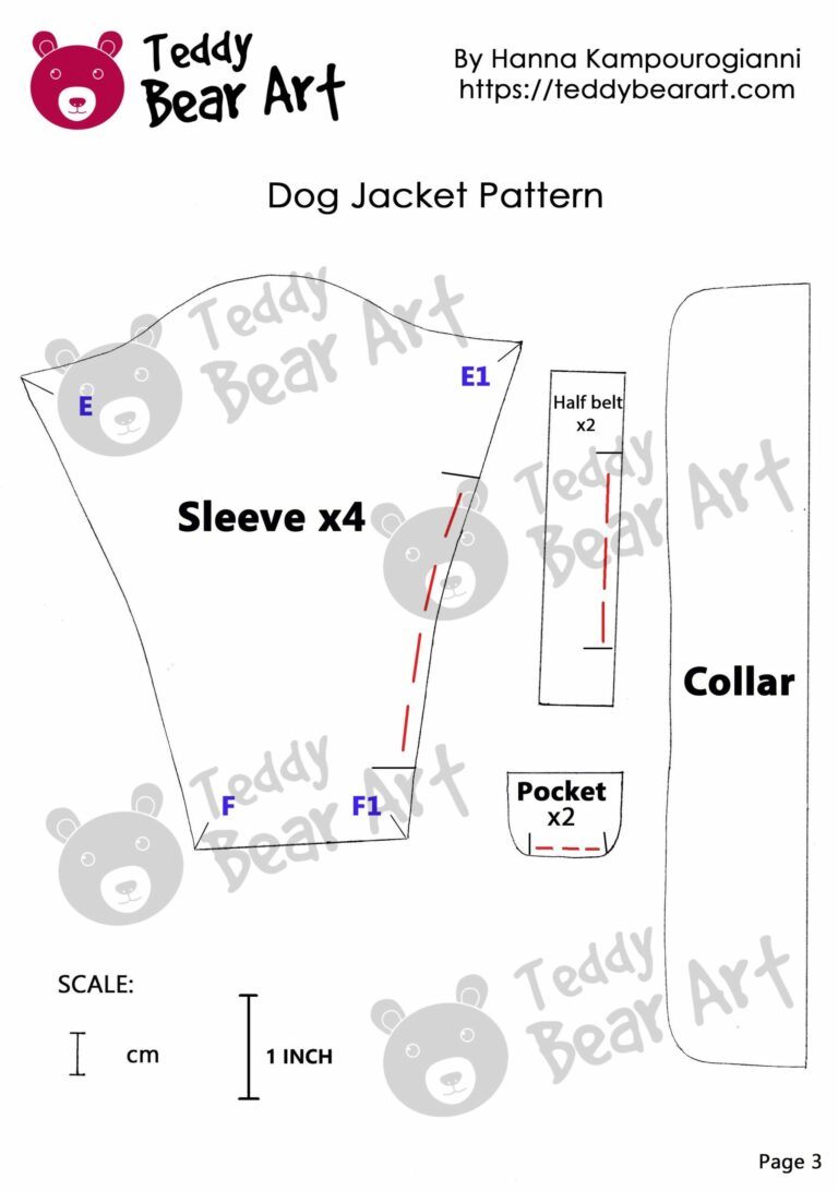 3 Dog Sewing Patterns Free Printable - Teddy Bear Art