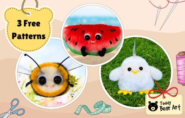 3 Easy DIY Plushies with Free Templates and Instructions - Teddy Bear Art