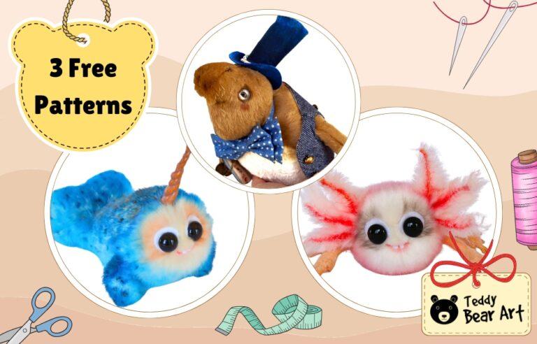 3 Free Stuffed Animal Patterns to Sew This Summer - Teddy Bear Art